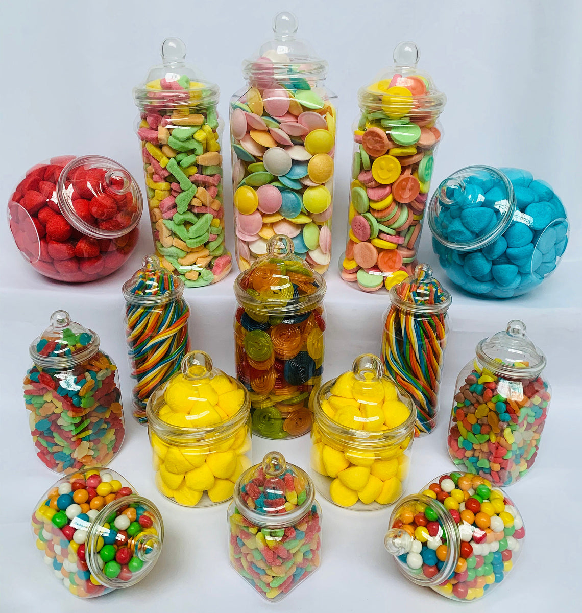 15 Plastic Sweet Jars for Truly Sweet Candy Buffet, Sweet Table, Weddi