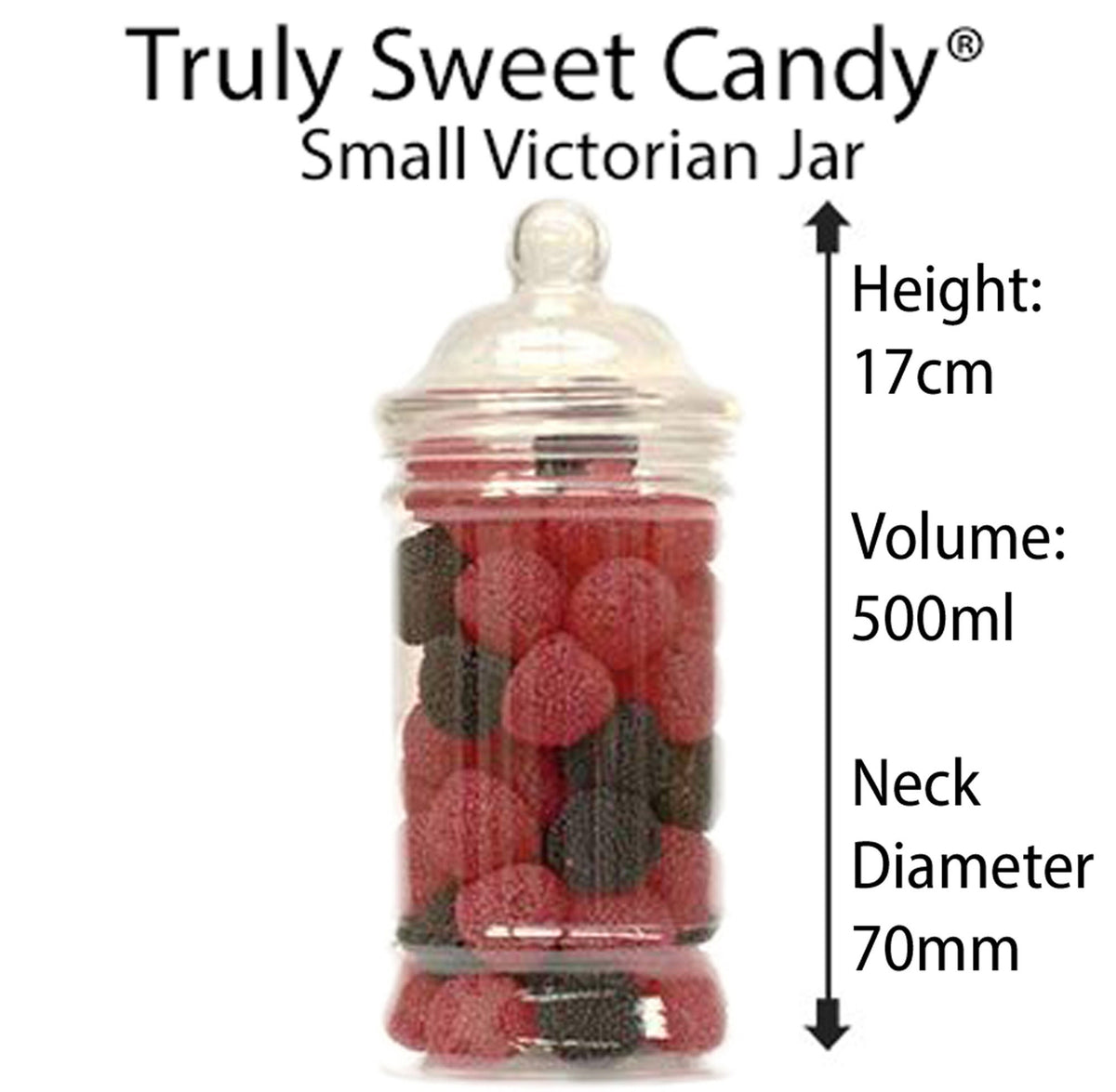 10 Jar Small Plastic Candy Jar Kit 4 x Tongs, 100 Bags for Truly Sweet ...
