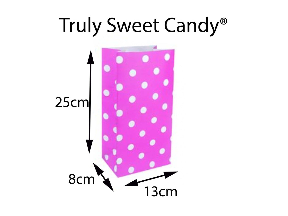 Paper Sweet Bags with Smiley Face Stickers Polka Dot design Pic n Mix ...
