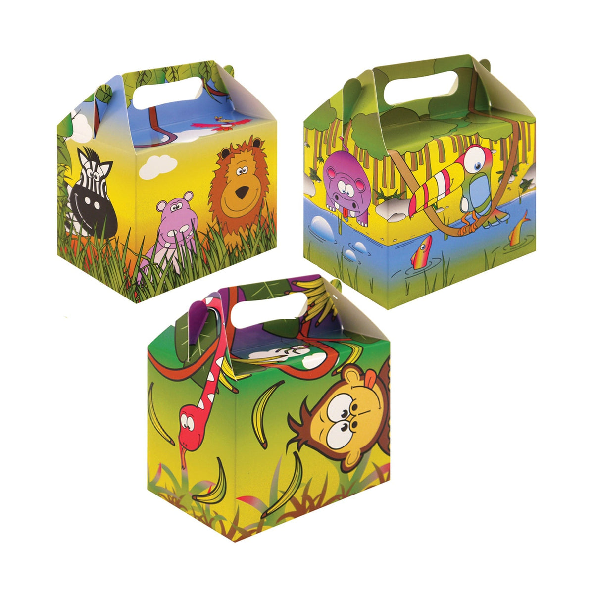 Party Food Boxes Jungle Lunch Animal Birthday Meal Celebration Event S ...