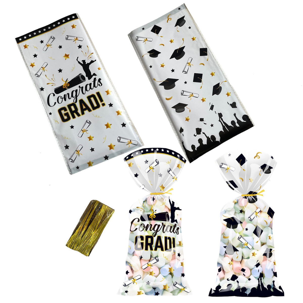 Graduation Gift Bag Cellophane Cello Sweet Candy Congrats Nursery Scho ...